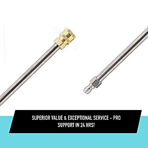 EDOU Direct Pressure Washer Extension Wand 17" | Stainless Steel | 1/4" Quick-Connect | 4,000 PSI Max Working Pressure | Ideal for achieving More Reach for Your Power Washer Hose or Surface Cleaner