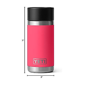 YETI Rambler 12 oz Bottle, Stainless Steel, Vacuum Insulated, with Hot Shot Cap, Bimini Pink