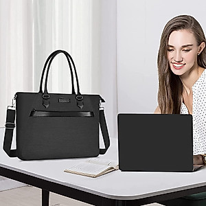 MOSISO Laptop Tote Bag (17-17.3 inch) with Front Trapezoid Pocket, Space Gray