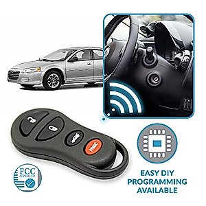 Keyless2Go Replacement for New Keyless Entry 4 Button Remote Car Key Fob for Vehicles That Use GQ43VT17T (2 Pack)