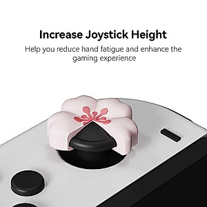 GeekShare 4PCS Silicone Joycon Thumb Grip Caps, Kawaii Cherry Blossom Joystick Cover Compatible with Switch/OLED/Switch Lite (Sakura)