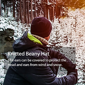 Zylioo Large Size Warm Beanie Cap,Winter Knitted Skiing Cap for Big Heads,Solid Color Warm Watch Cap