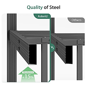 Askeld Queen Bed Frame with Headboard，18 Inch High Queen Size Bed Frame, Sturdy Noise-Free Metal Frame with Heavy Duty Slats, 4500 Lbs Weight Support for Mattress, No Box Spring Needed, Black