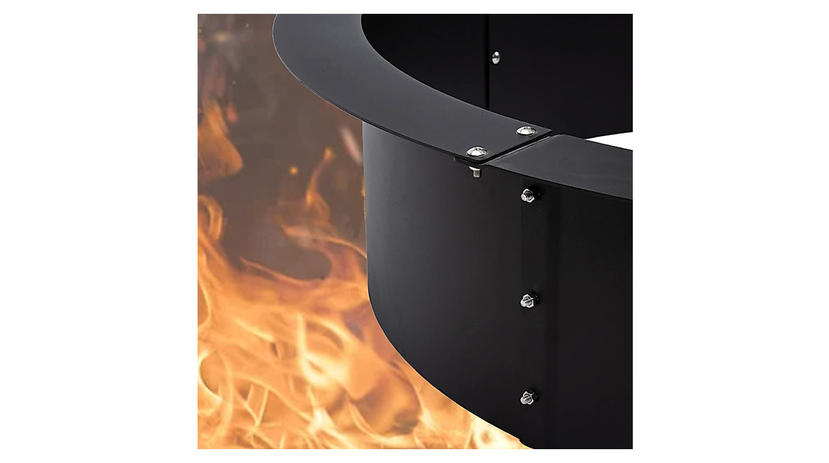 Durable 45" Solid Steel Fire Pit Ring for Outdoors