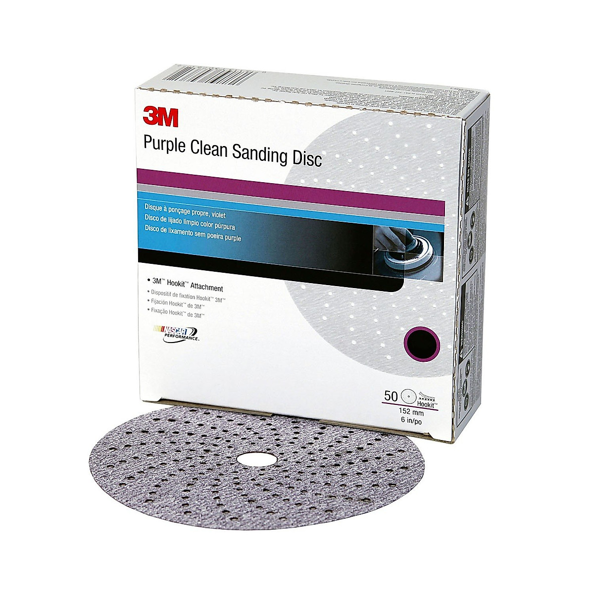 3M Hookit Purple Clean Sanding Abrasive Disc 30761, 6 in, 600+ Grade, Pack of 50 Discs, Virtually Dust-Free, High Performance, Long Lasting, Multi-Hole Pattern, Feather Edging, Stock Removal