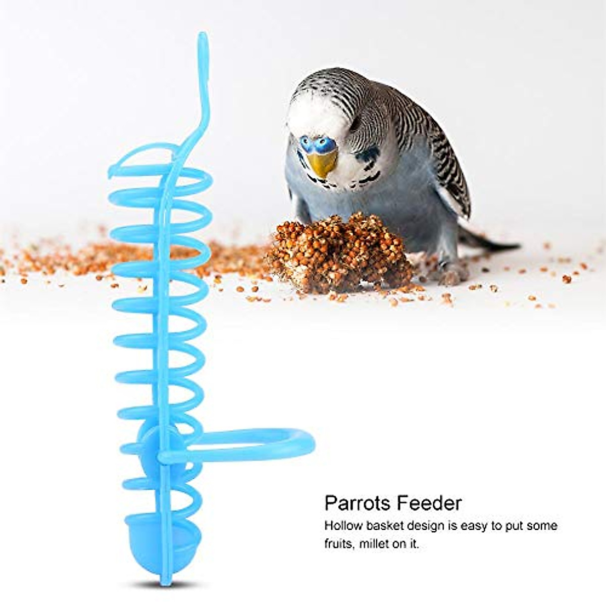 Bird Food Holder, Parrots Foraging Toys for Birdcage, Hanging Bird Treat Feeders, Bird Food Basket for Fruit Vegetable Grain Wheat, Bird Feeder Toy for Conures