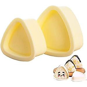 Onigiri Mold Triangle, 2 Pieces Rice Ball Mold Makers, Triangle Sushi Mold for Bento or Japanese Boxed Meal Children Bento by HAGBOU (Beige)