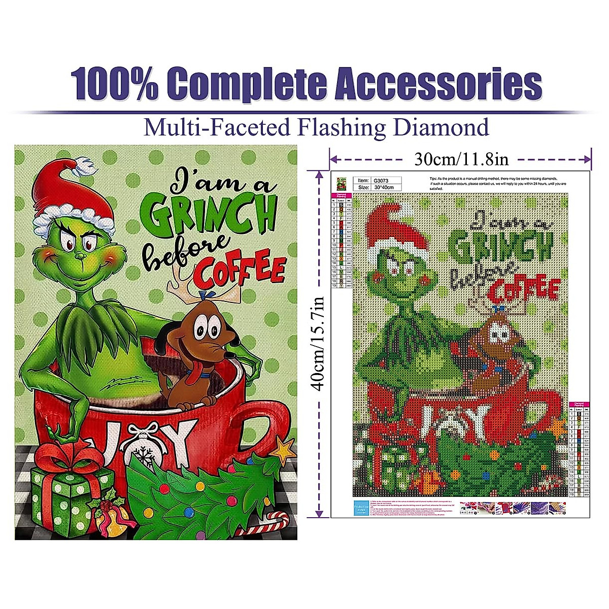 Christmas Diamond Art Kits for Adults, 5D Adults Diamond Painting Kits DIY Diamond Gem Art Full Drill Crystal Rhinestone Arts and Crafts Christmas Diamond Dots for Home Wall Decor 12X16Inch