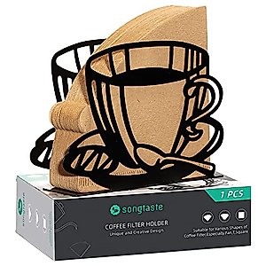 1 PCS Coffee Filter Holder,Coffee Paper Storage Rack Coffee Filter Paper Container Stand for Fan-shaped,T-shaped,Square-shaped Over Paper Filters,Good for Home Kitchen Restaurant Picnic Party wedding