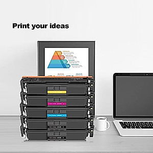 VAMTAY Compatible 069 Toner Cartridge Replacement for Canon 069H for imageCLASS MF753Cdw MF751Cdw LBP674Cdw Printer (5-Pack, Black Cyan Yellow Magenta)