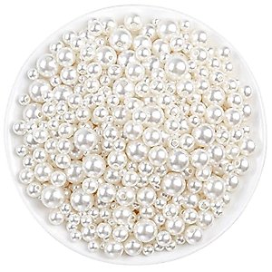 Pearl Beads, Anezus 800pcs Ivory Pearl Craft Beads Loose Pearls for Jewelry Making, Crafts, Decoration and Vase Filler (Assorted Sizes)