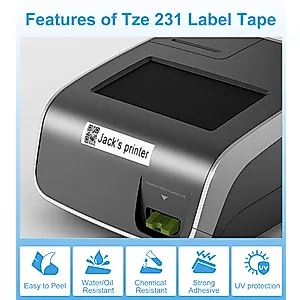 MarkDomain 12-Pack Label Maker Refills Replacement for Brother P Touch TZe TZ 12mm 0.47 Laminated TZe231 Black on White Label Tape, Work with Brother PT-D220 PT-D210 PT-H110 PT-D410, 12mm x 8m