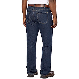 Kirkland Signature Men's 5-Pocket Jeans, Relaxed Fit, 100% Cotton, Double-Seam Stitching, Dark Blue (38x30)