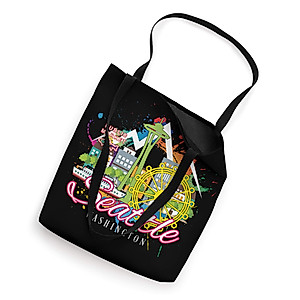 Seattle Washington City Skyline Space Needle Souvenir Tote Bag
