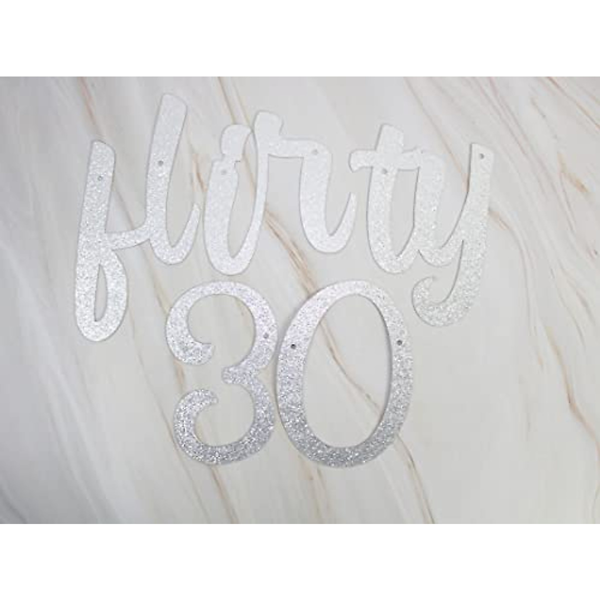 StarsGarden 30 Flirty & Thriving Banner – Talk Thirty to Me Banner It's My Funny Fabulous 30 Banner -Dirty 30th Birthday Banner Decorations - Finally 30 Milestone Happy Birthday Decorations(Silver 30)