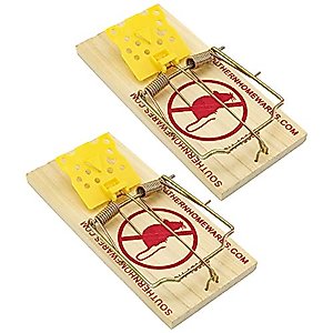 Southern Homewares Wooden Snap Rat Trap Spring Action With Expanded Cheese Shaped Trigger 2 Pack