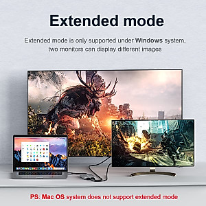 WJESOG Displayport to Dual Displayport Splitter Dual 4K@60Hz Resolution,DP to 2 Displayport Hub Multi Stream Transport Support 4K Resolution for Windows and Mac System