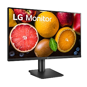 LG FHD (1920 x 1080) 27 Inch Computer Monitor, IPS, AMD FreeSync, 3-Side Borderless Design, Tilt/Height Adjustable Stand, 75Hz, 5ms, OnScreen Control, HDMI, DisplayPort, D-Sub, 27MP450-B, Black
