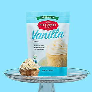 Miss Jones Baking Organic Yellow Cake and Cupcake Mix, Non-GMO, Vegan-Friendly, Moist and Fluffy: Vanilla (Pack of 6)
