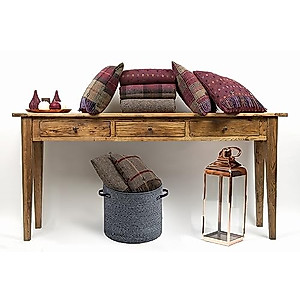 WAYIDEAL Cotton Rope Storage Basket with Lid & Wicker basket with Lid for Toys, Books, Multi-Purpose Storage Basket for Living Room,14x13inches(DARK GREY)