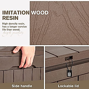 JUMMICO 31 Gallon Resin Deck Box Waterproof Indoor Outdoor Storage Boxes for Patio Furniture Cushions, Toys and Garden Tools