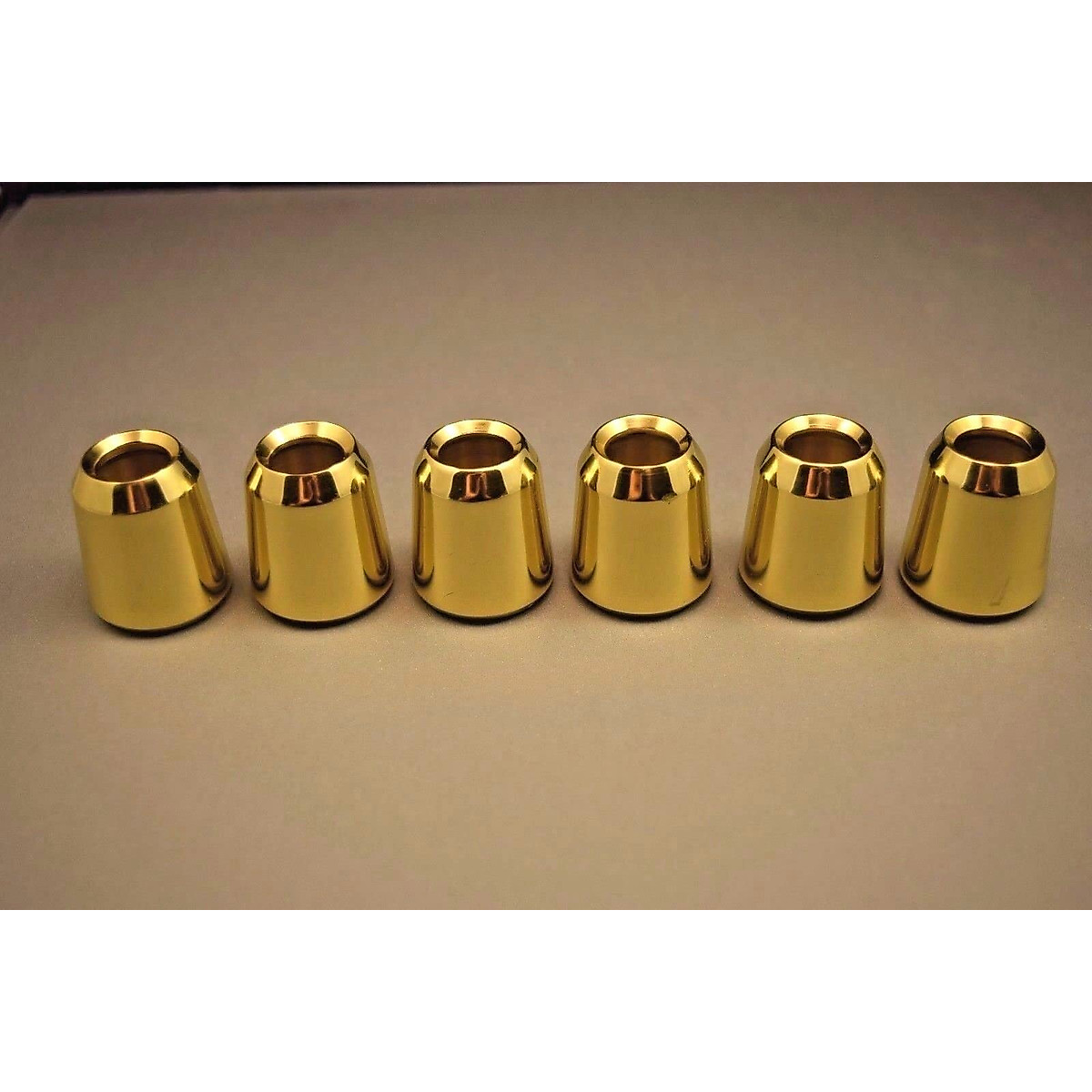 Set of 6 Solid Brass Candle Followers, Candle Toppers for 7/8" Diameter Candles (6 Pieces)
