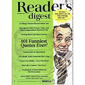 Reader's Digest Magazine - October 2016 - 101 Funniest Quotes