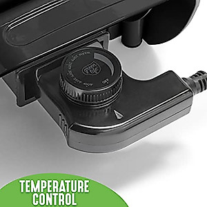 GreenLife Healthy Ceramic Nonstick, 12" 5QT Square Electric Skillet with Glass Lid, Dishwasher Safe, Adjustable Temperature Control, PFAS-Free, Black