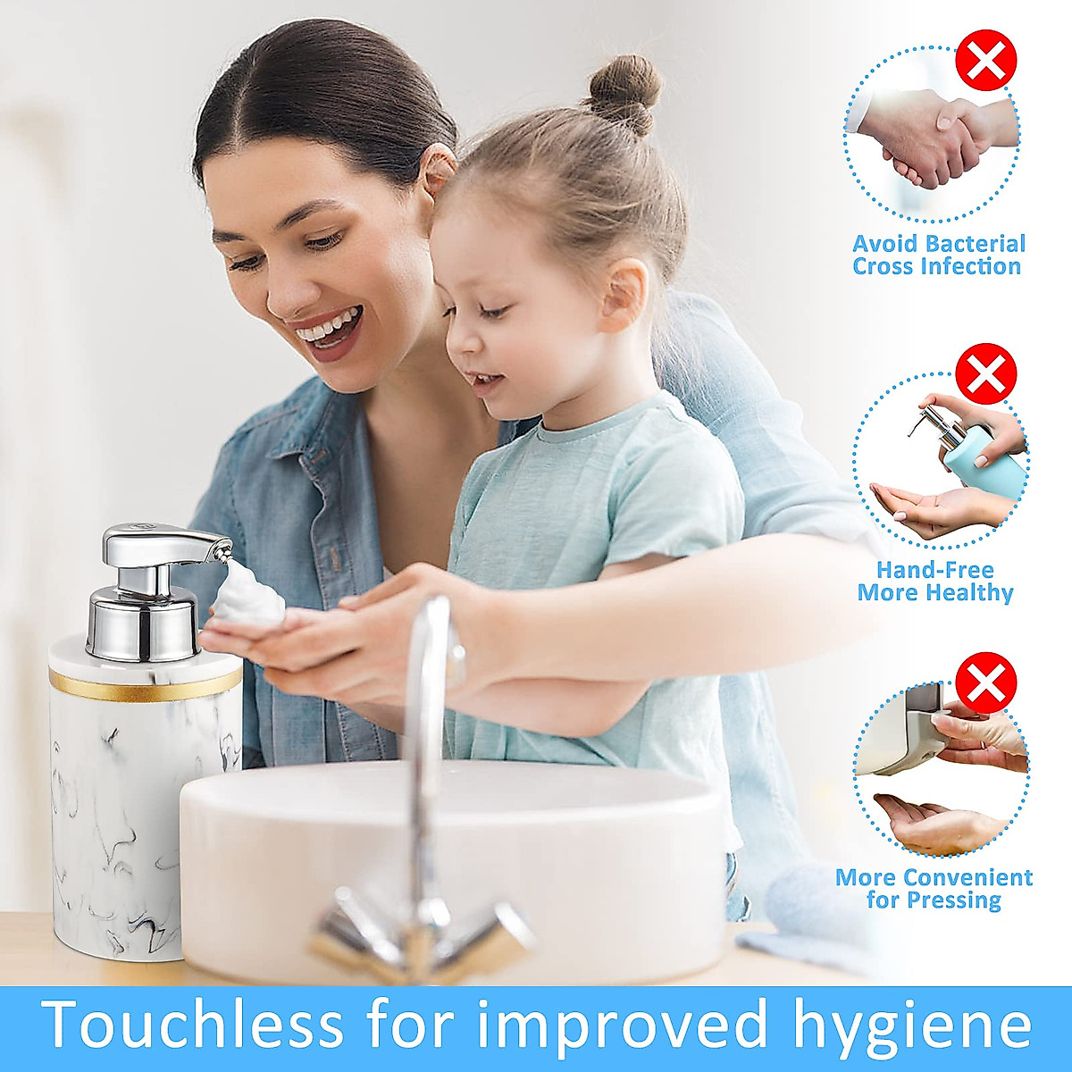 Automatic Soap Dispenser-Foaming Hand Soap Dispenser-Rechargeable Electric Automatic Soap Dispenser Touchless-Foam Hand Touchless Soap Dispenser for Bathroom,Kitchen(11oz/320ml)