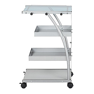 SD STUDIO DESIGNS Modern Triflex Mobile Storage Taboret for Arts and Crafts Silver 18.5" W x 16" D x 25.5" H