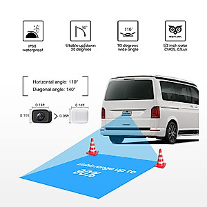 AUTO-VOX Wireless Backup Camera with 5" Monitor System,2 Channels Trailer Hitch Rear View Reverse Cam,Back Up Camera for Cars with 2.4G Stable Digital Signal for Truck, SUV,Van,Trailer,Small RV-W7PRO