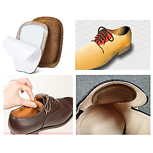 pedag Supra | German Handmade Shoe Tongue Pads | Soft Suede Leather and Memory Foam Shoe Padding | Solves Loose Shoes Problem | 1 Pair, Large/X-Large Size