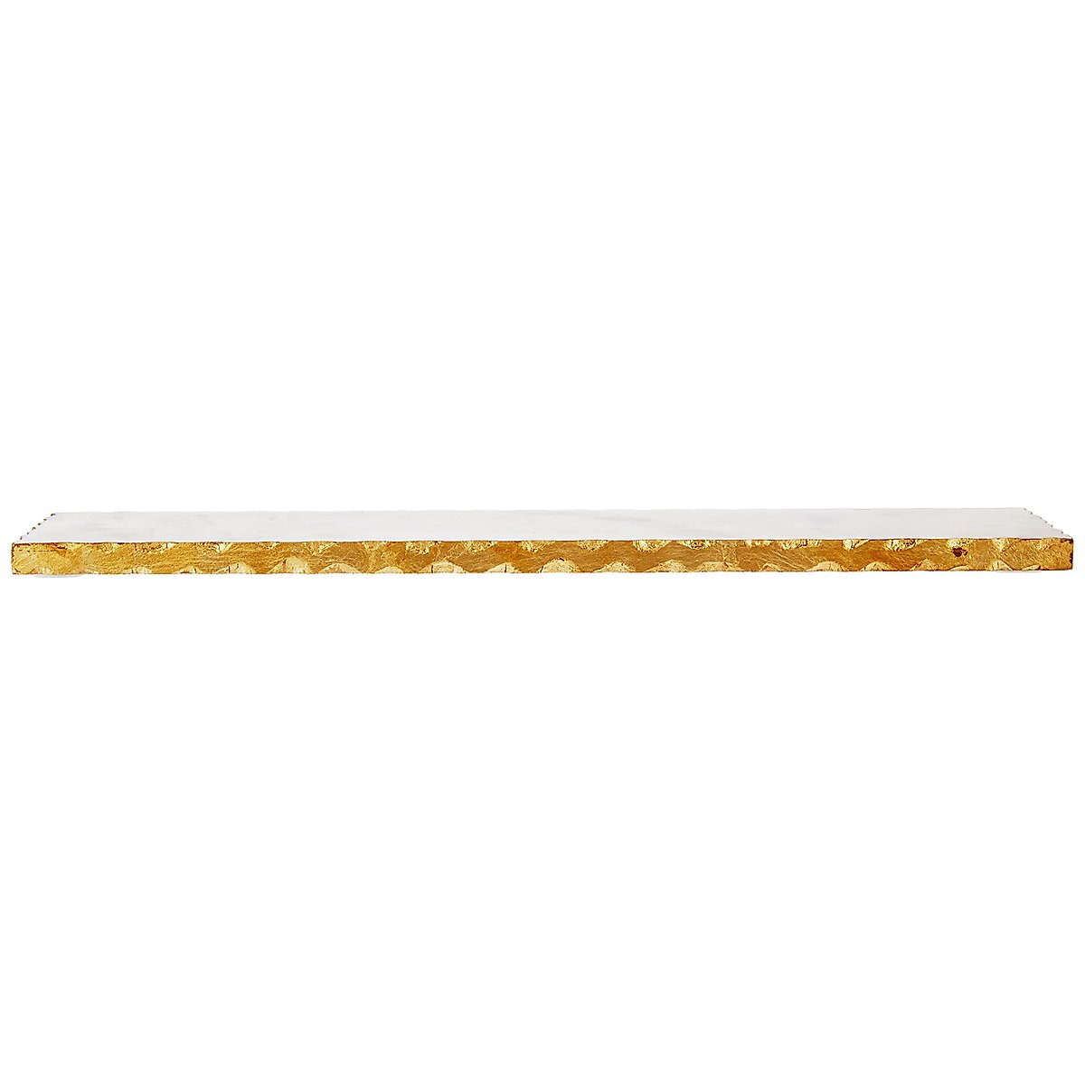 Mud Pie Marble Trivet, 1 1/4" x 8 1/2" Dia, Gold and Mud Pie - 40700003 Mud Pie Marble and Gold Edge Hostess Set Serving Platter, One Size, White