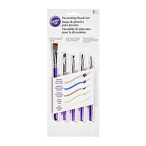Wilton Cake Decorating Tools 5-Piece Brush Set, Synthetic bristles