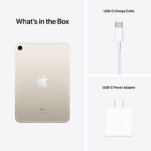 Apple iPad Mini (6th Generation): A15 Bionic, 8.3-inch Liquid Retina Display, 64GB, Wi-Fi 6 + 5G Cellular, 12MP front/12MP Back Camera, Touch ID, All-Day Battery Life – Starlight