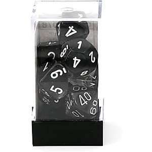 Chessex Translucent: 7pc Smoke/White,Grey