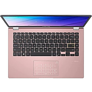 ASUS 2022 14" HD Laptop, Intel Celeron N4020 Processor, 4GB RAM, 64GB eMMC , Webcam, Intel HD Graphics 500, Bluetooth, Windows 11 S, Rose Gold, 128GB SnowBell USB Card