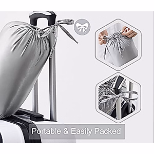 Silk Throw Blanket - Light Grey Cooling Packable Satin Blanket for Couch, Bed, Camping, Outdoor, Travel, Car - Super Soft Lightweight Cozy Blanket(60'' x 80'', Light Gray)