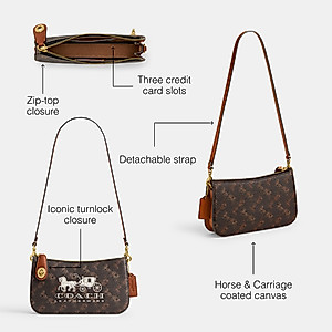 Coach Horse and Carriage Coated Canvas Turnlock Penn Shoulder Bag, Truffle Burnished Amber