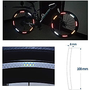 LESOVI Reflective Stickers, Reflective Decals, Waterproof Adhesive Decals, Bike Reflective Tape, Night Safety Stickers for Bicycle，Wheelchairs，Motorbike，Helmet，Stroller，Scooter (27 PCS Bike Reflector)