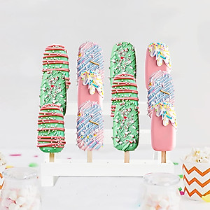 2 Pcs Wood Cakesicle Stand Display - Cake Pop Stand Display Riser - 3 Tier Wood Lollipop Holder, for Dessert Table of Wedding Shower Birthday Parties