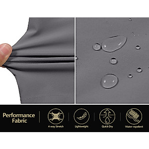 COOFANDY Men's Casual Shorts Stretch Flat Front Shorts Lightweight Quick Dry Summer Beach Surf Shorts with Pockets Grey