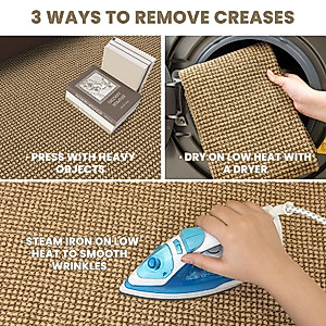 EARTHALL Boho Area Rug 2x3 Ft Washable Rugs for Entryway Braided Throw Rugs with Rubber Backing Door Mat Indoor Outdoor Entrance Small Cotton Woven Carpet for Kitchen Foyer Front Door, Tan/Brown