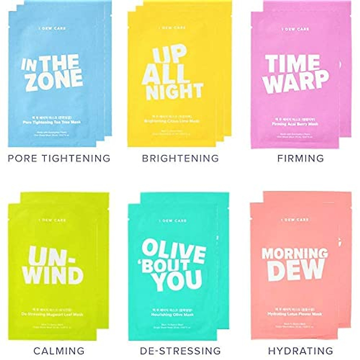 I DEW CARE Let’s Get Sheet Faced Face Sheet Mask Pack + Mini Meow Trio Peel Off Face Mask Set: Hydrating Mask, Illuminating Mask, Exfoliating Mask Bundle