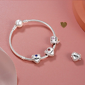 NINGAN I Love Wife Charm for Pandora Charms Bracelets, 925 Sterling Silver Rose Gold Charm Bead for Bracelets & Necklaces, Happy Birthday Valentines Gift for Women Wife Mom