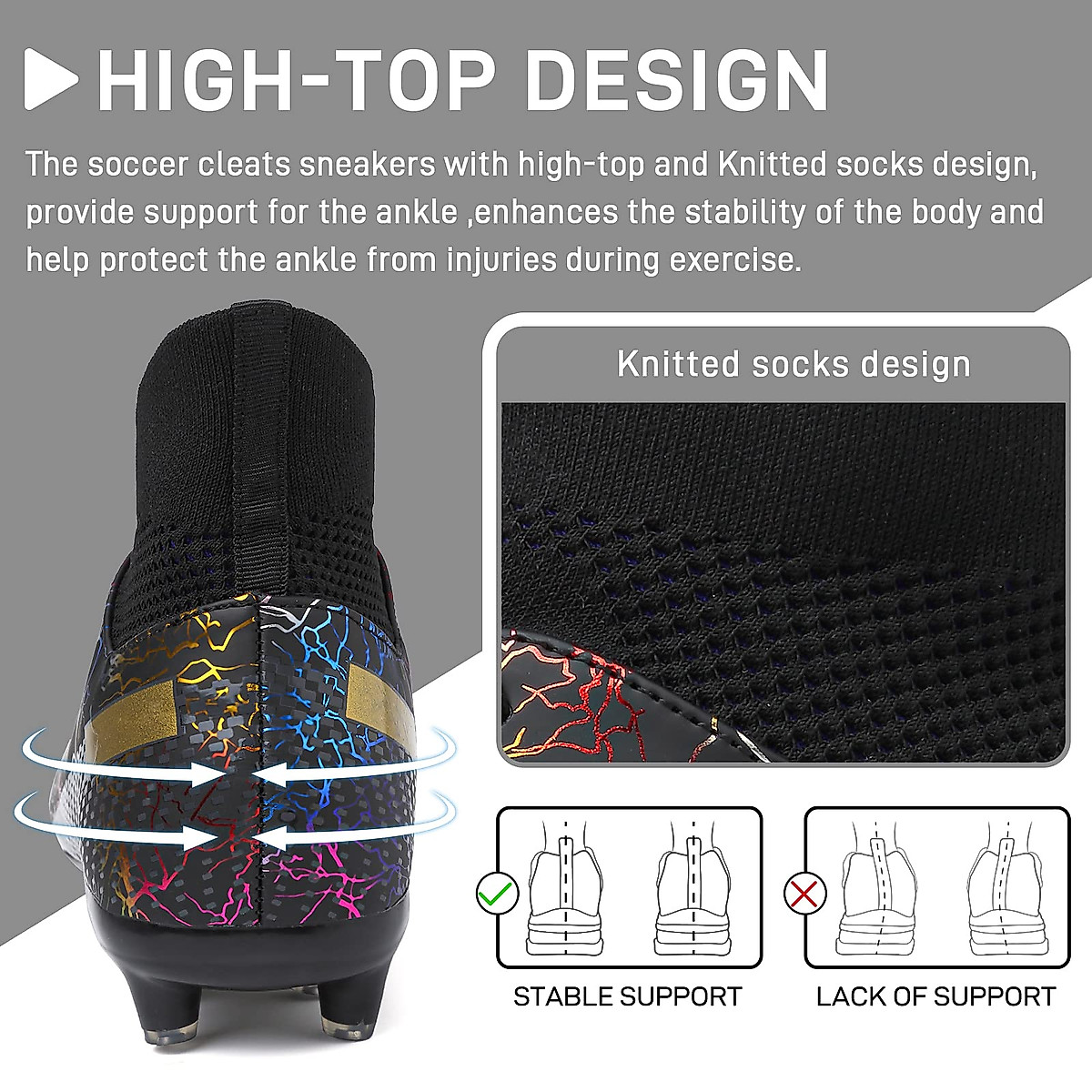 Soccer Cleats Mens Football Cleats Women Tacos de Futbol para Hombre Zapatos de Futbol para Hombres Futsal Shoes Outdoor Soccer Shoes for High Top Football Cleats Men Football Boots AG/FG