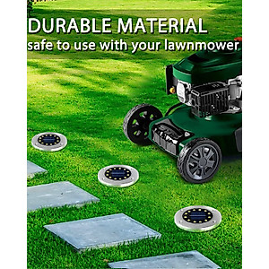 Kooboe Solar Ground Lights, 8 Packs 12 LED Solar Garden Lights Outdoor Waterproof Bright in - Solar Disk Lights for Pathway, Yard, Patio, Walkway, Christmas Decorations(Warm White)