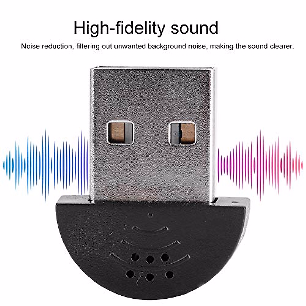 Wendry Mini USB 2.0 Microphone for Laptop/Desktop, Voice Recognition Driver-Free Audio Receiver Adapter, Portable Noise Canceling Speech Recording Audio MIC Adapter for Computer PC Notebook