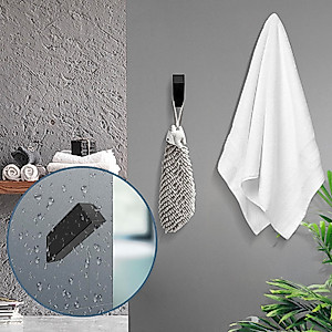 Ranzdn Black Towel Hooks Wall Mounted, SUS 304 Stainless Steel Towel & Robe Hooks, Modern Heavy Duty Wall Hooks Waterproof for Bathroom and Outdoor, Matte Black (4-Pack)