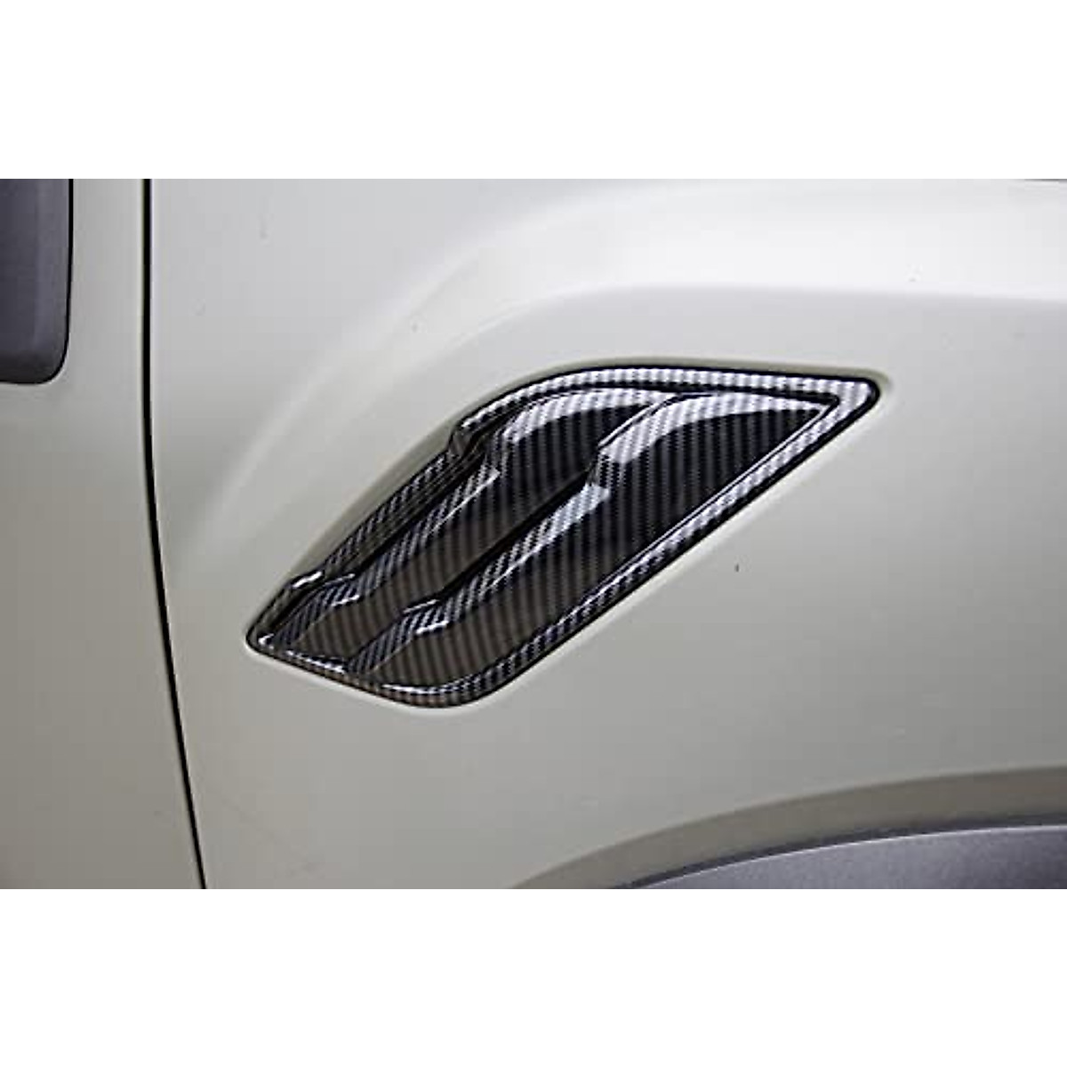 Justautotrim Front Side Fender Vent Chrome Cover Trims for 2017 2018 2019 2020 Ford F150 Raptor Accessories (Carbon Fiber)